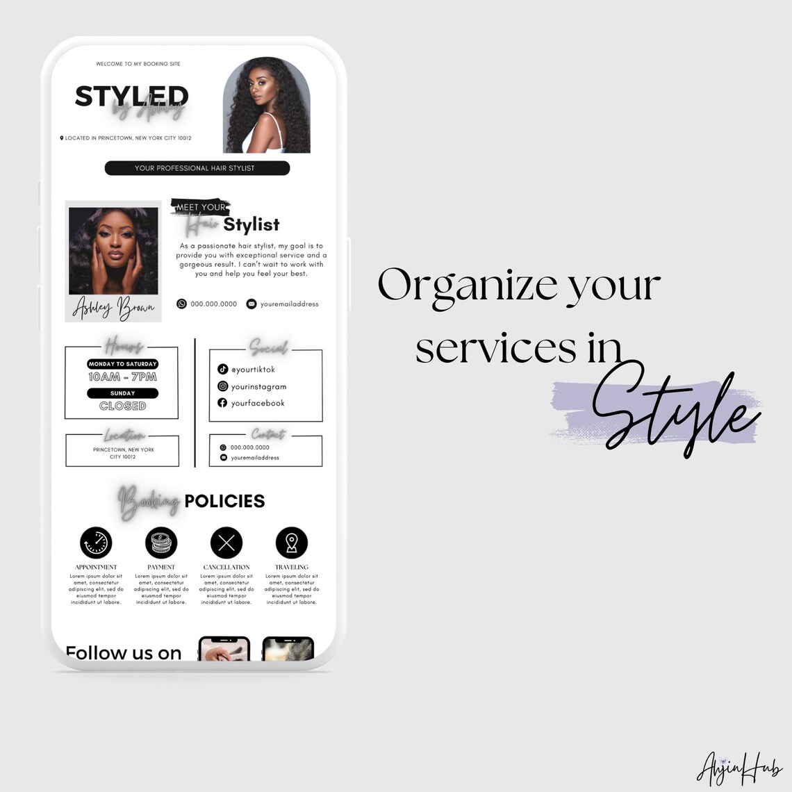 Hair Stylist Acuity Scheduling Template Acuity Scheduling - Etsy