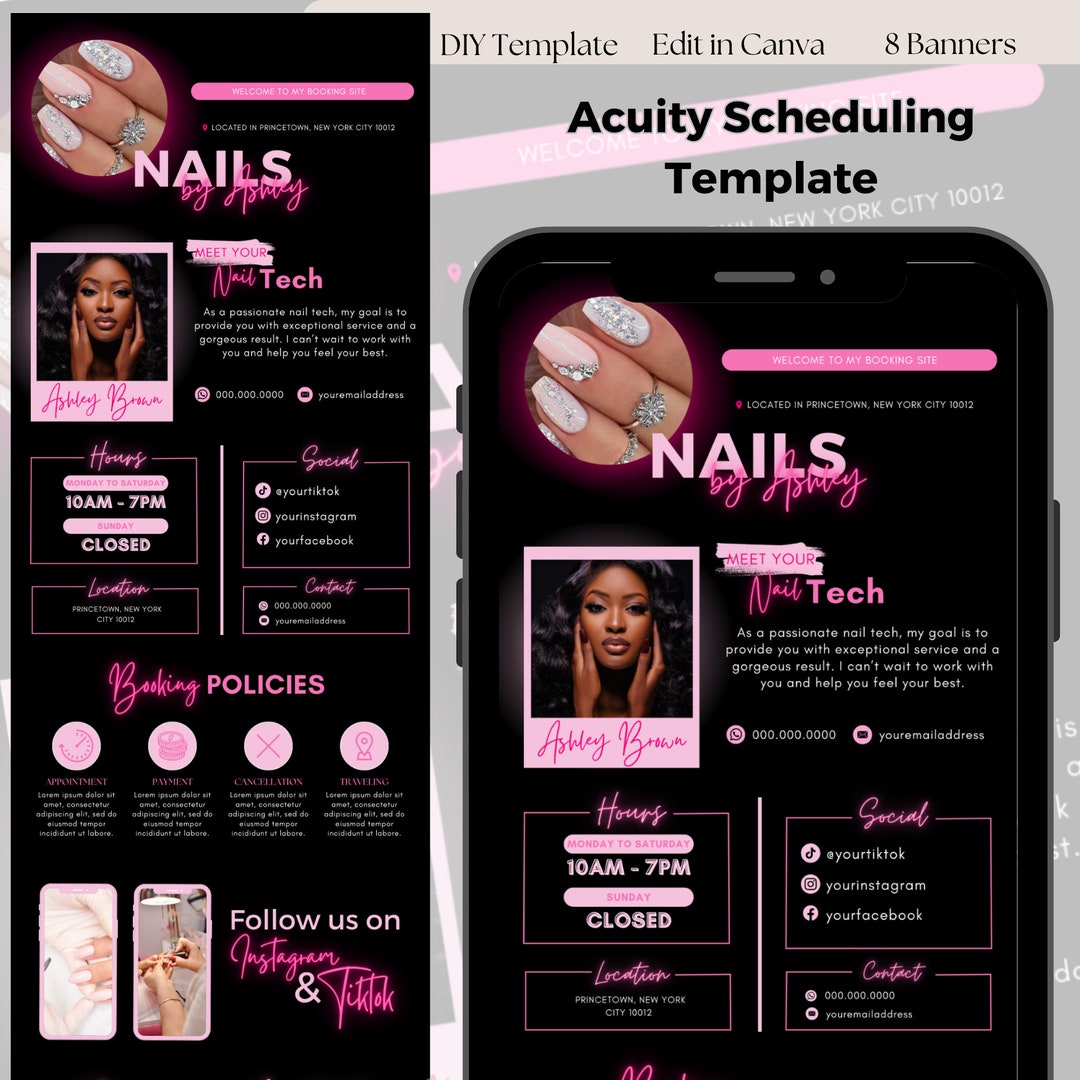 Acuity Scheduling Template, Nail Tech Acuity Scheduling Template, Nail ...