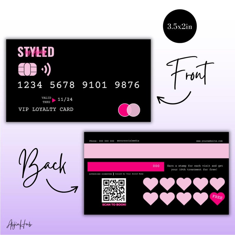 Loyalty Card Template, Credit Card Style Template, Customer Reward Card ...