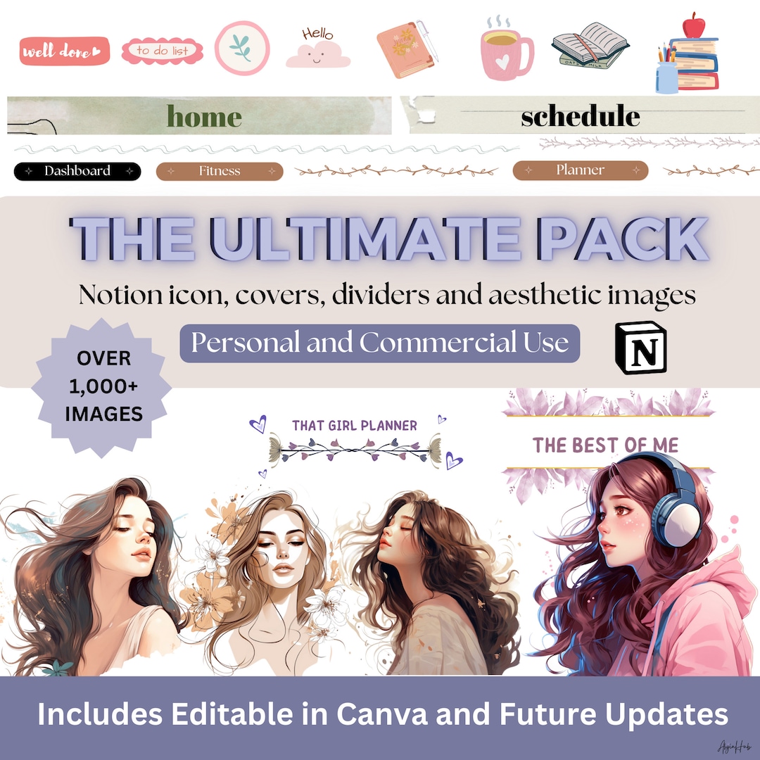 The Ultimate Pack Notion Covers Icon Dividers for Notion Template ...