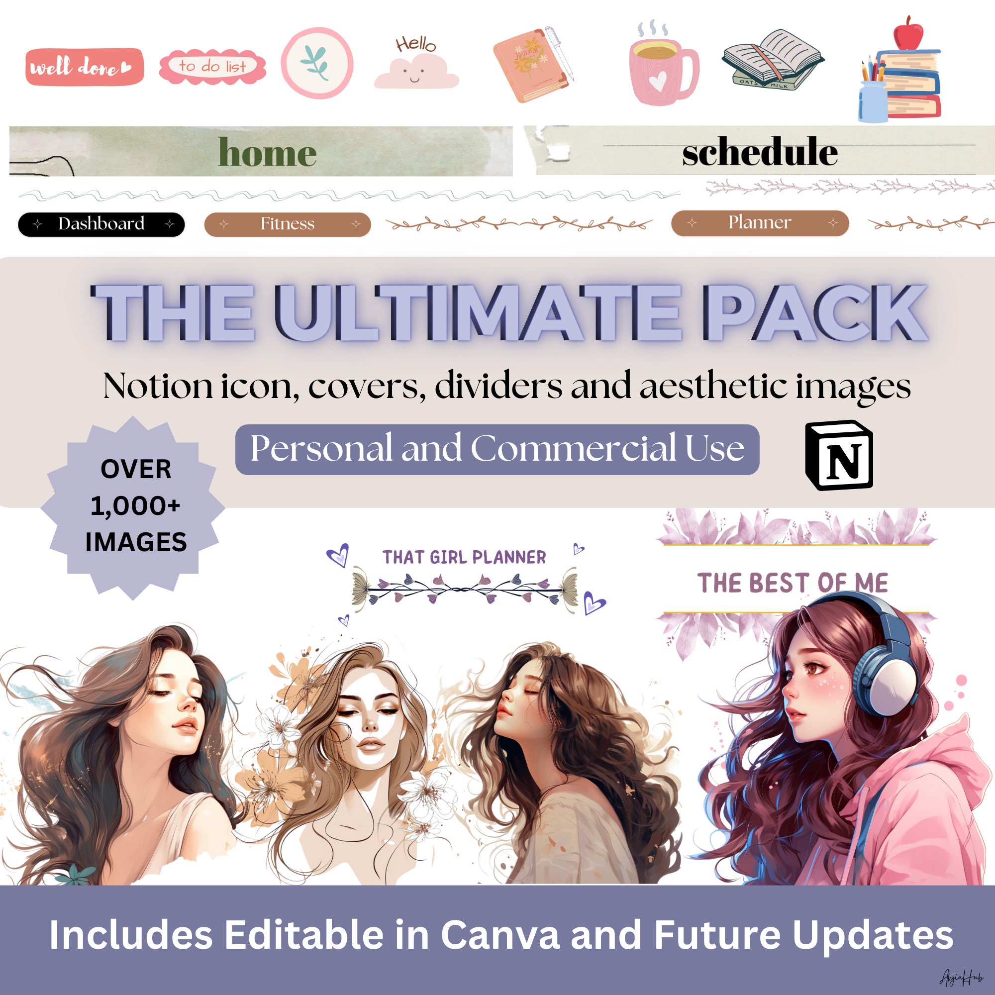 The Ultimate Pack Notion Covers Icon Dividers for Notion Template ...