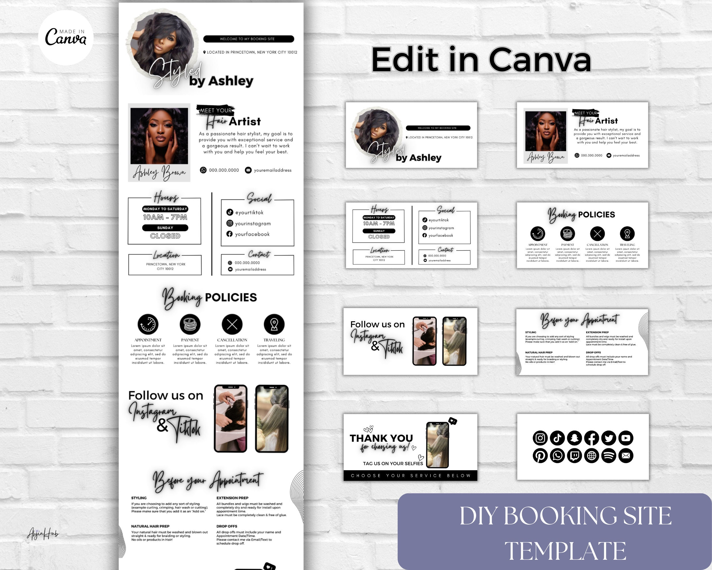 DIY Hair Stylist Acuity Scheduling Template, Acuity Site Minimalist ...