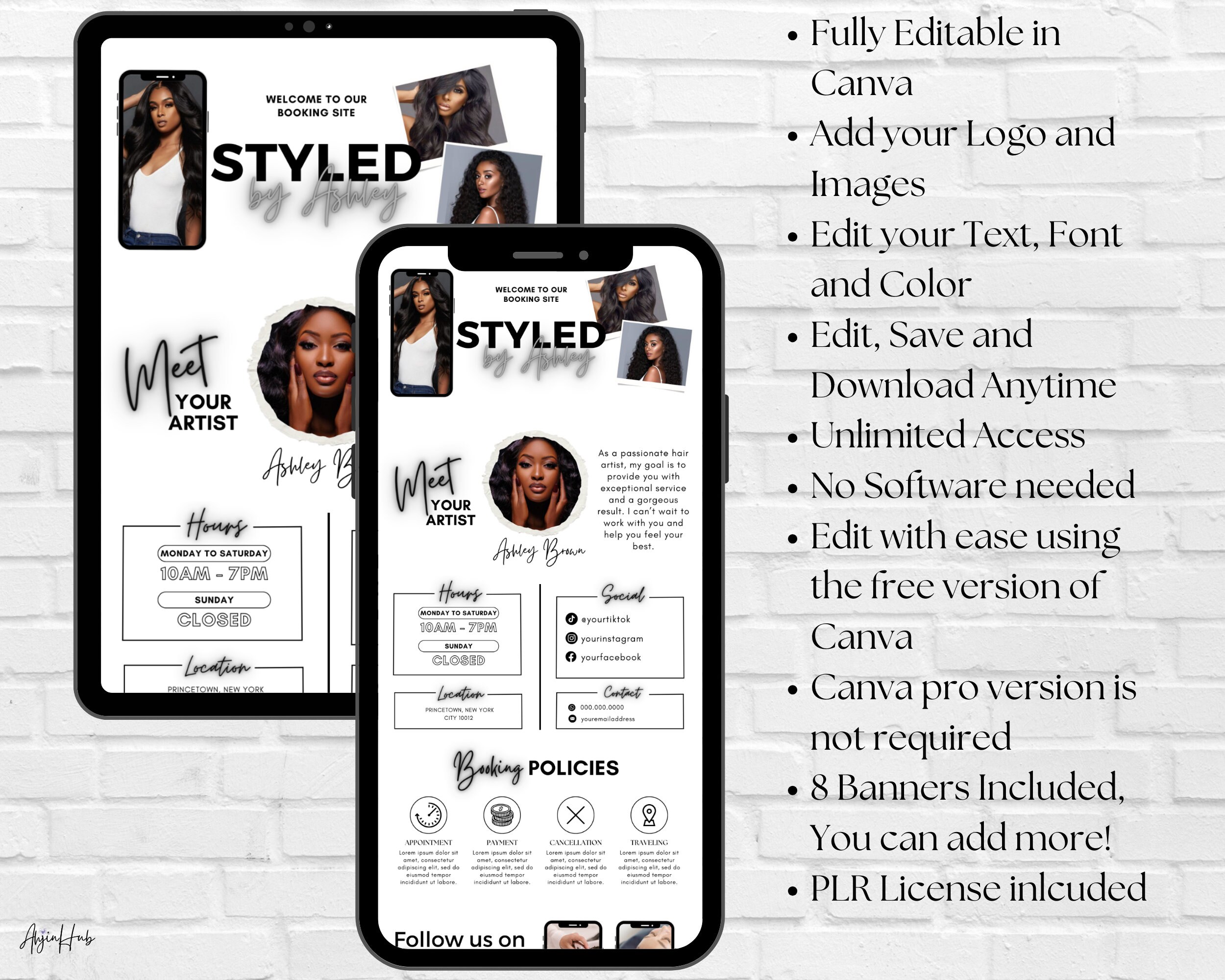 Hairstylist Acuity Scheduling, Hair Stylist Booking Template, Acuity ...