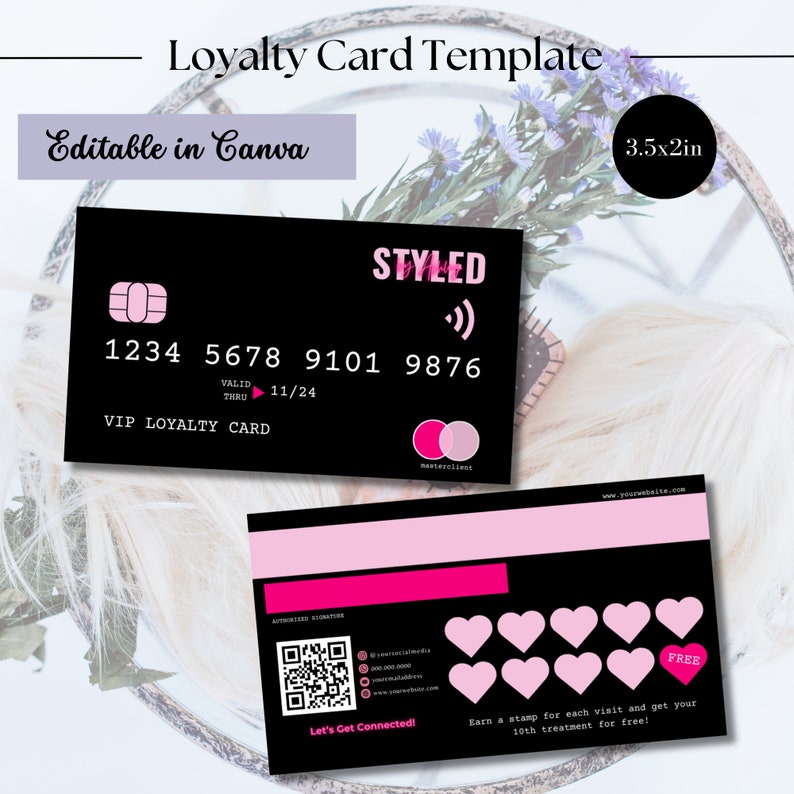Loyalty Card Template, Credit Card Style Template Customer Reward Card ...