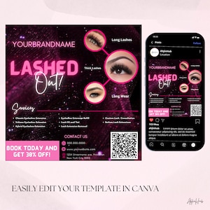Lash Flyer Template, DIY Lashes Flyer Template Design, Lash Special ...