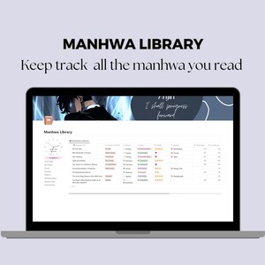 Notion Book Template PLR, Manhwa Notion Template, Notion Dashboard for ...