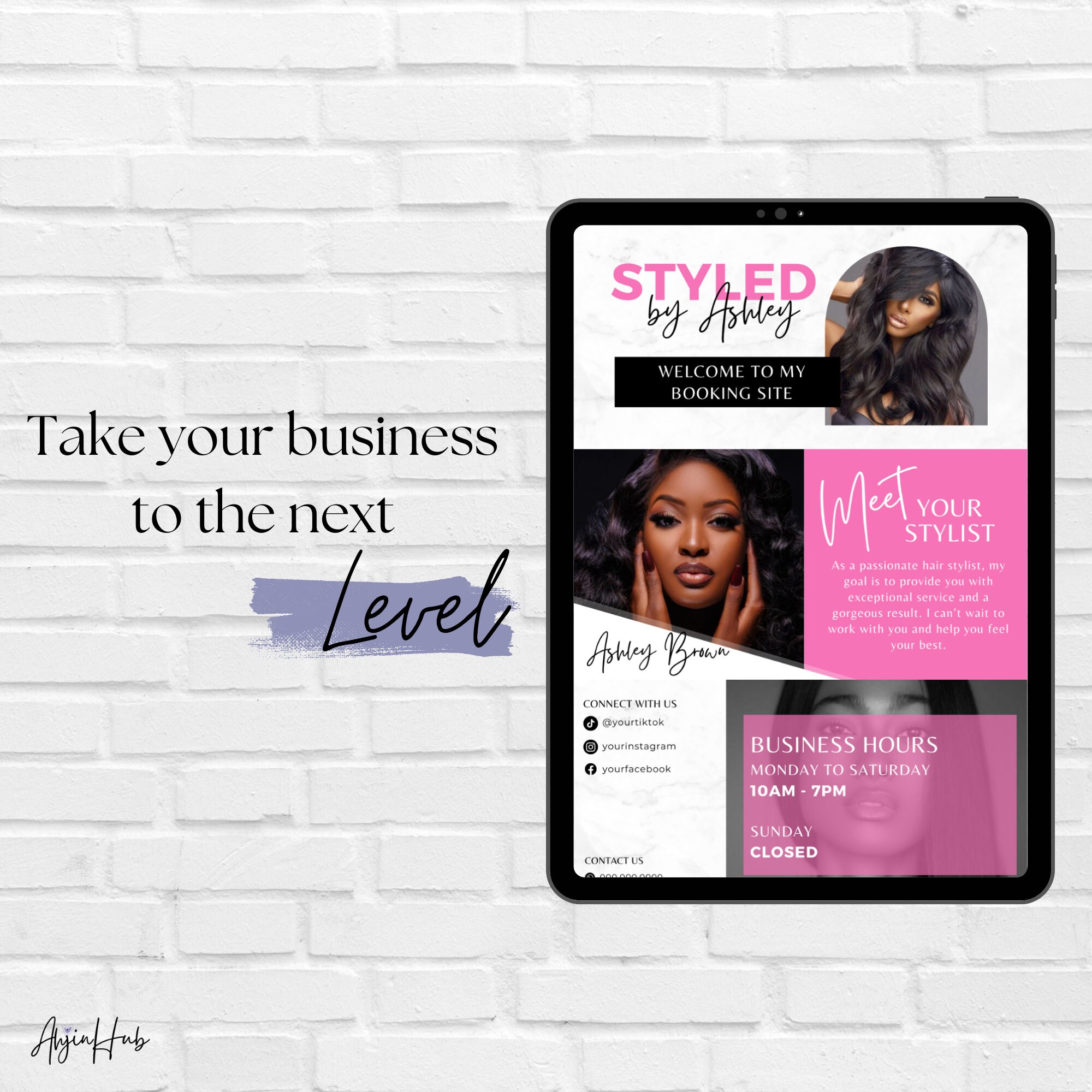 Hair Stylist Acuity Scheduling Template, Hair Stylist Branding, Hair ...