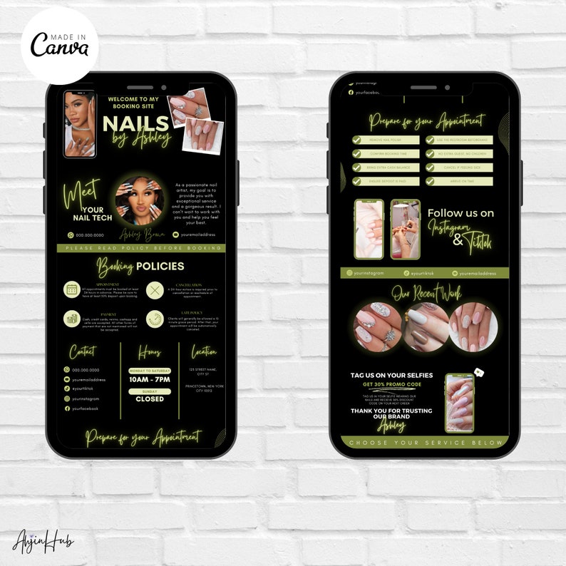 Acuity Scheduling Template Nail Tech, Esthetician Nail Booking Site ...