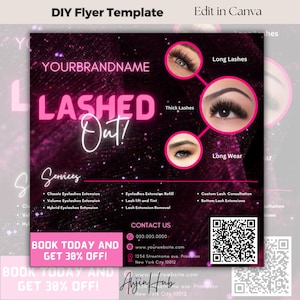 Lash Flyer Template, DIY Lashes Flyer Template Design, Lash Special ...