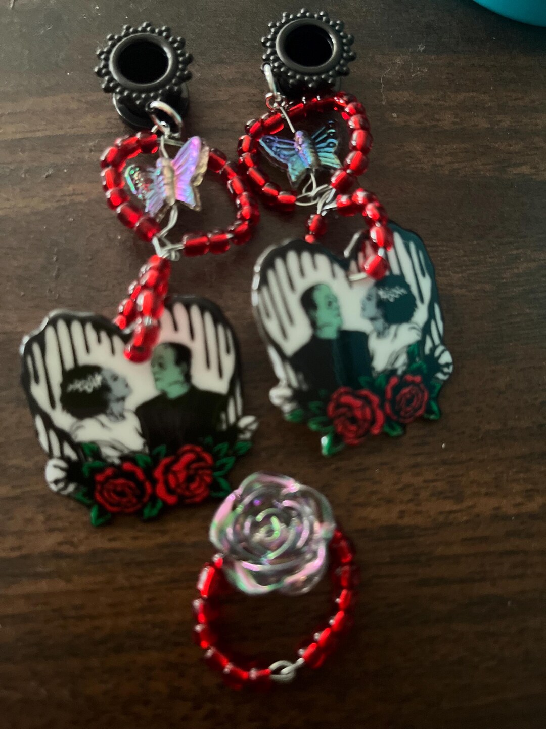 Frankenstein & Bride 00g With Matching Ring - Etsy