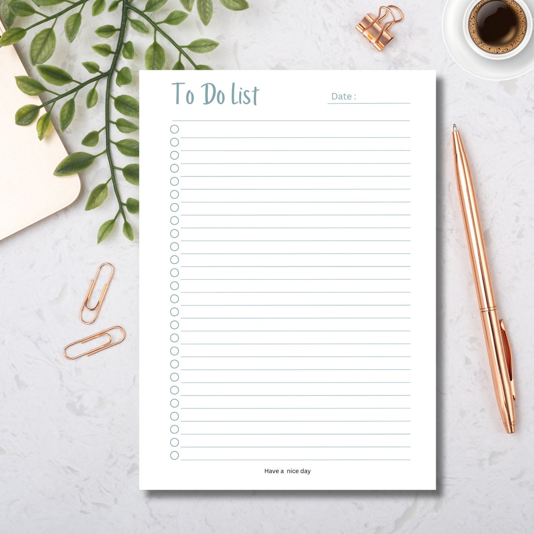 Minimalist to Do List, Printable to Do List, Goodnotes Digital to Do ...