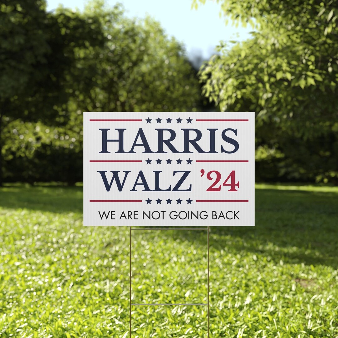 Kamala Harris Tim Walz 18x12 Plastic Yard Sign, 2024 Presidential ...