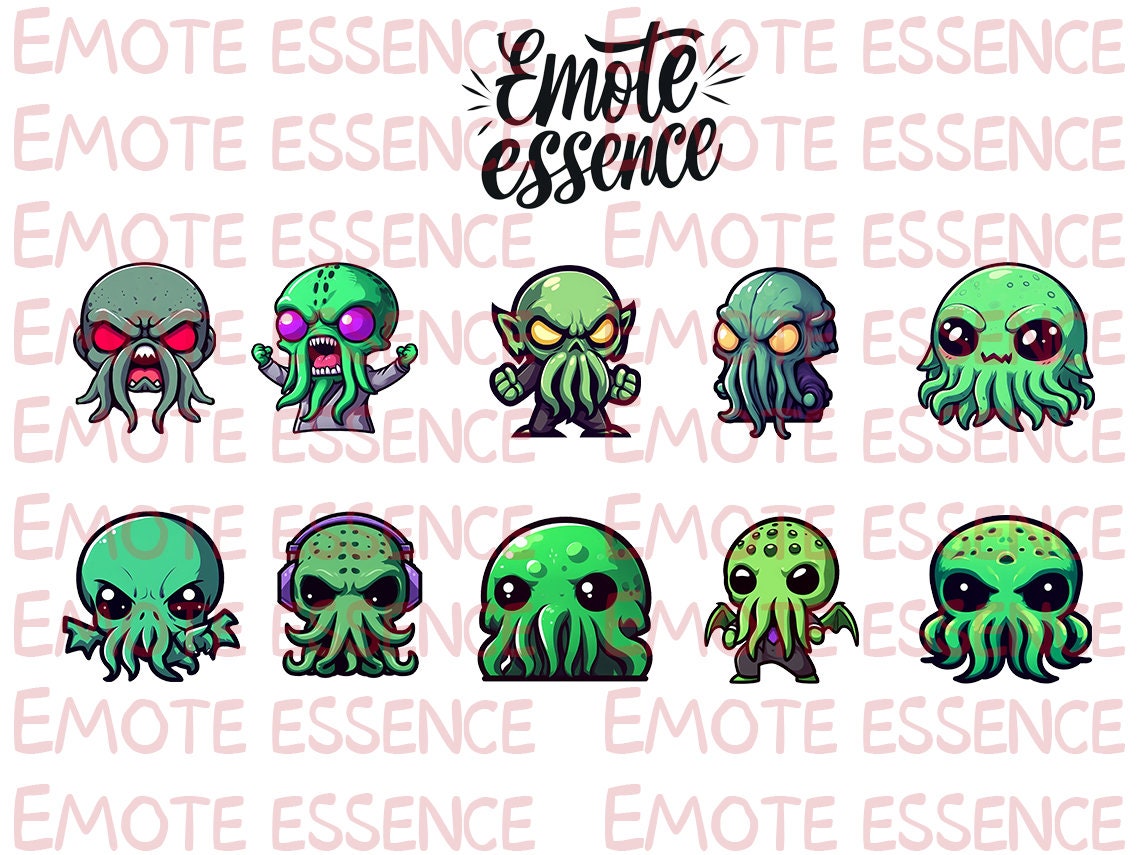 Cthulhu Twitch Emote Pack - 10 Mythical Lovecraftian Icons for ...