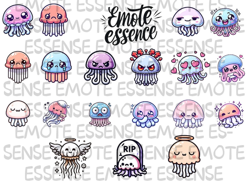19 Adorable Jellyfish Emotes for Twitch - Instant Download - Etsy