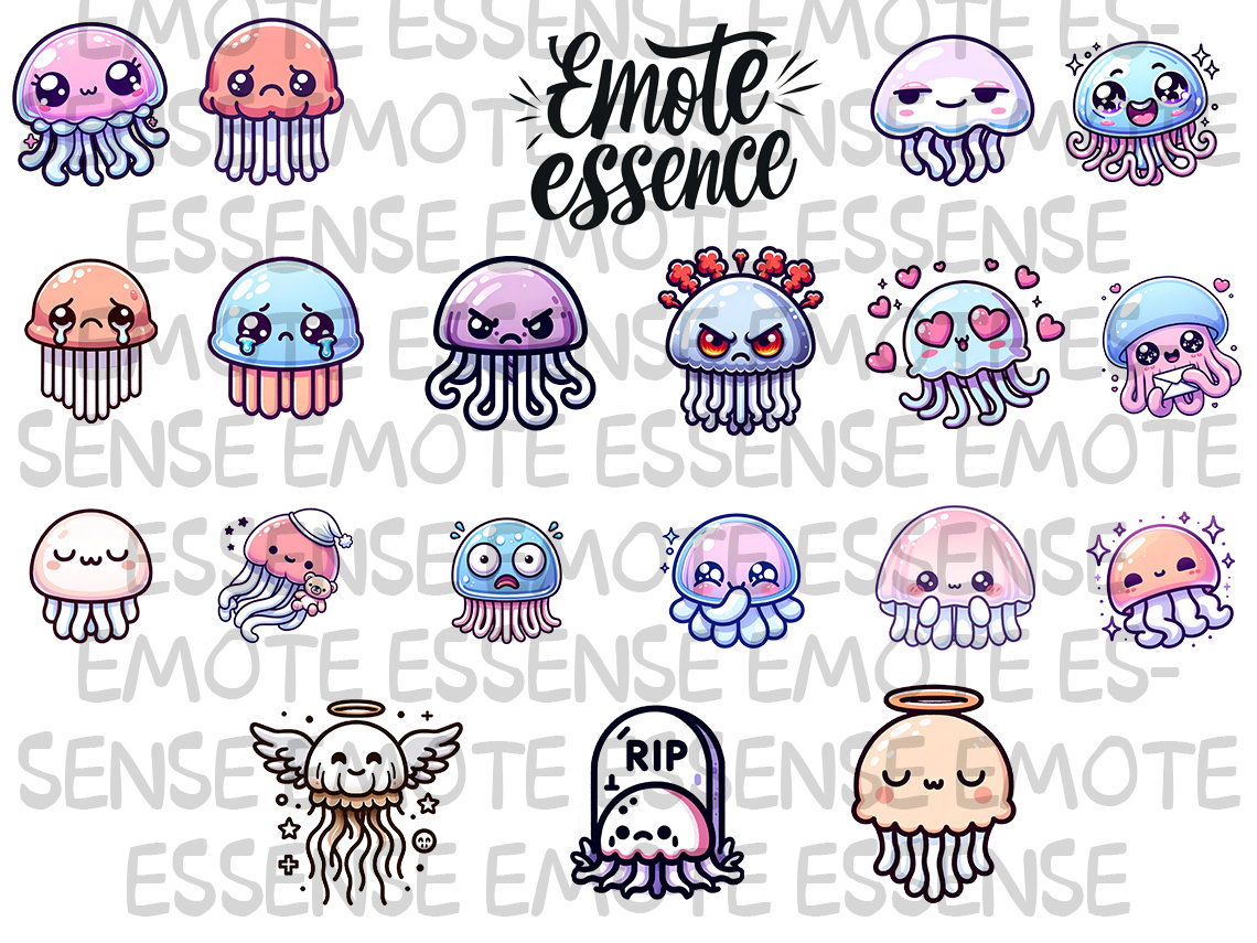19 Adorable Jellyfish Emotes for Twitch - Instant Download - Etsy