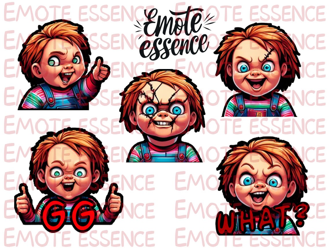 5 Chucky Emotes for Twitch - Inspired Character Emotes, Digital ...