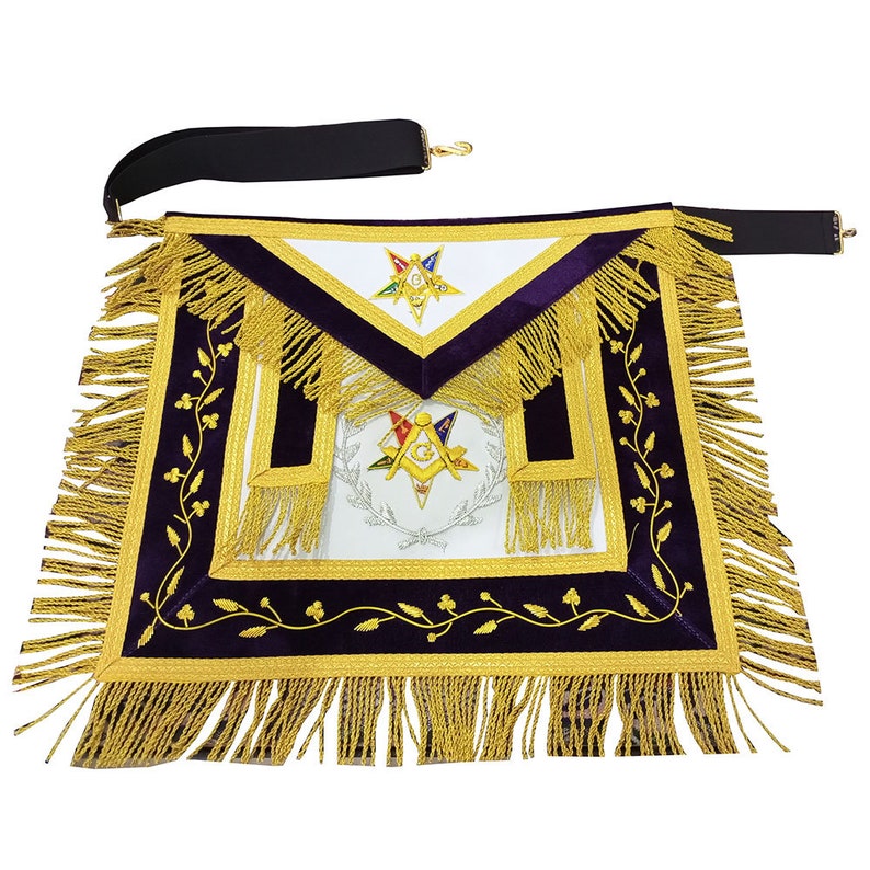 Masonic Regalia O.E.S Patron Apron Collar Cuffs One Set Hand ...