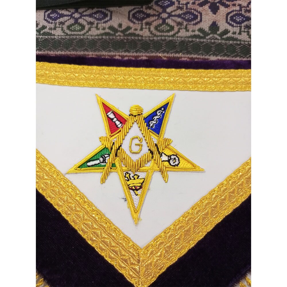 Masonic Regalia O.E.S Patron Apron Collar Cuffs One Set Hand ...