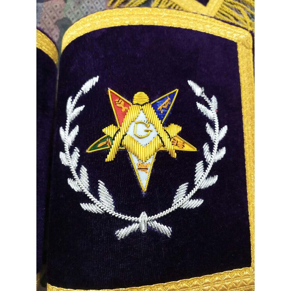 Masonic Regalia O.E.S Patron Apron Collar Cuffs One Set Hand ...