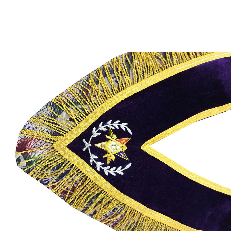 Masonic Regalia O.E.S Patron Apron Collar Cuffs One Set Hand ...