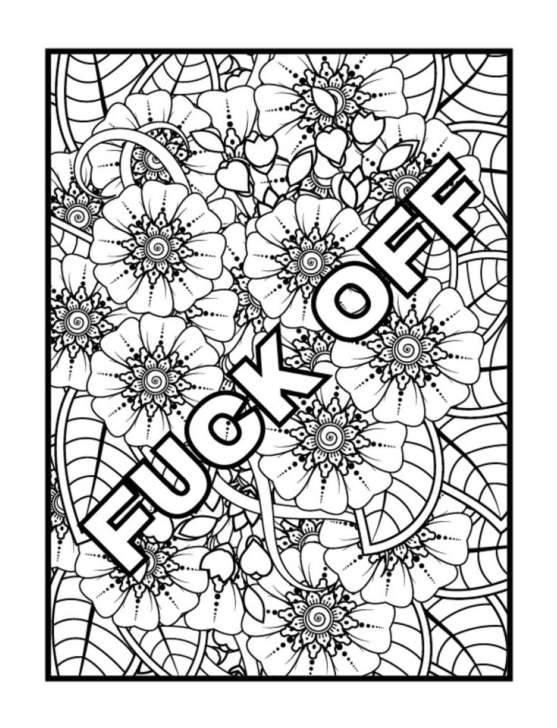 Mandala Color Pages (swear Words) - Etsy