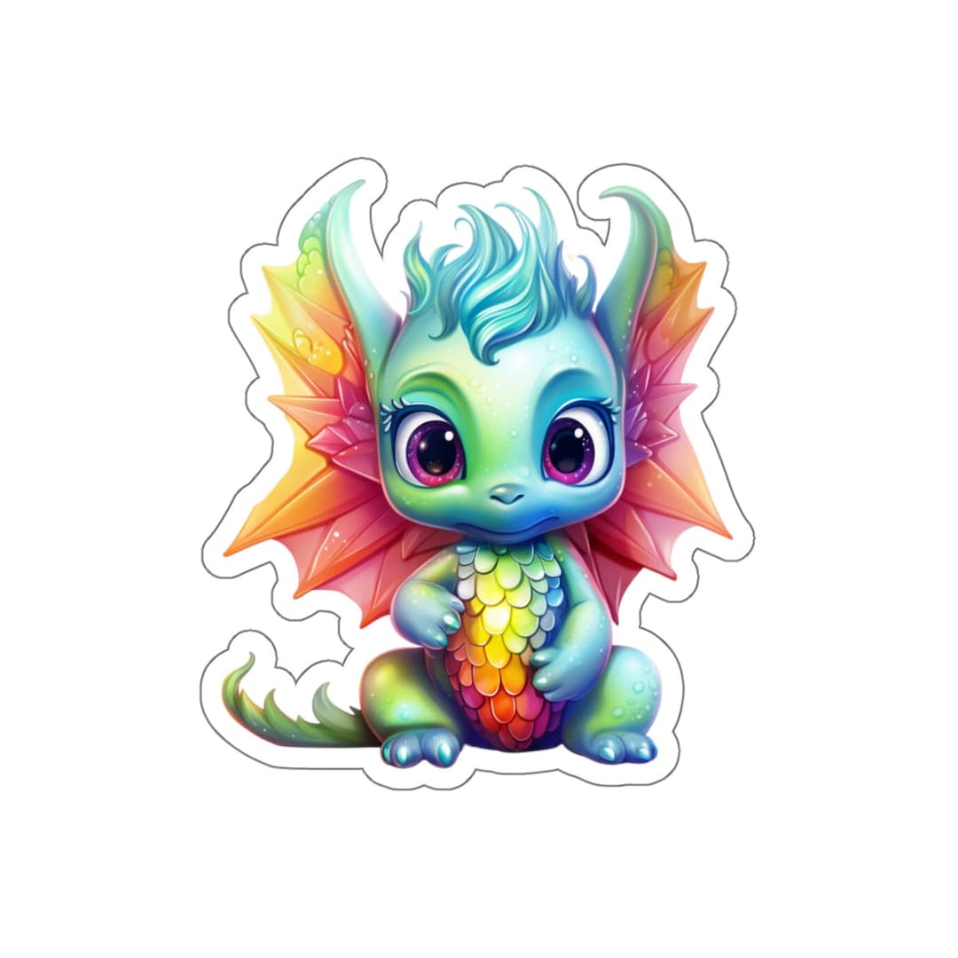 Cute Baby Dragon Stickers | Colorful Baby Dragon Sticker | Baby Dragon ...
