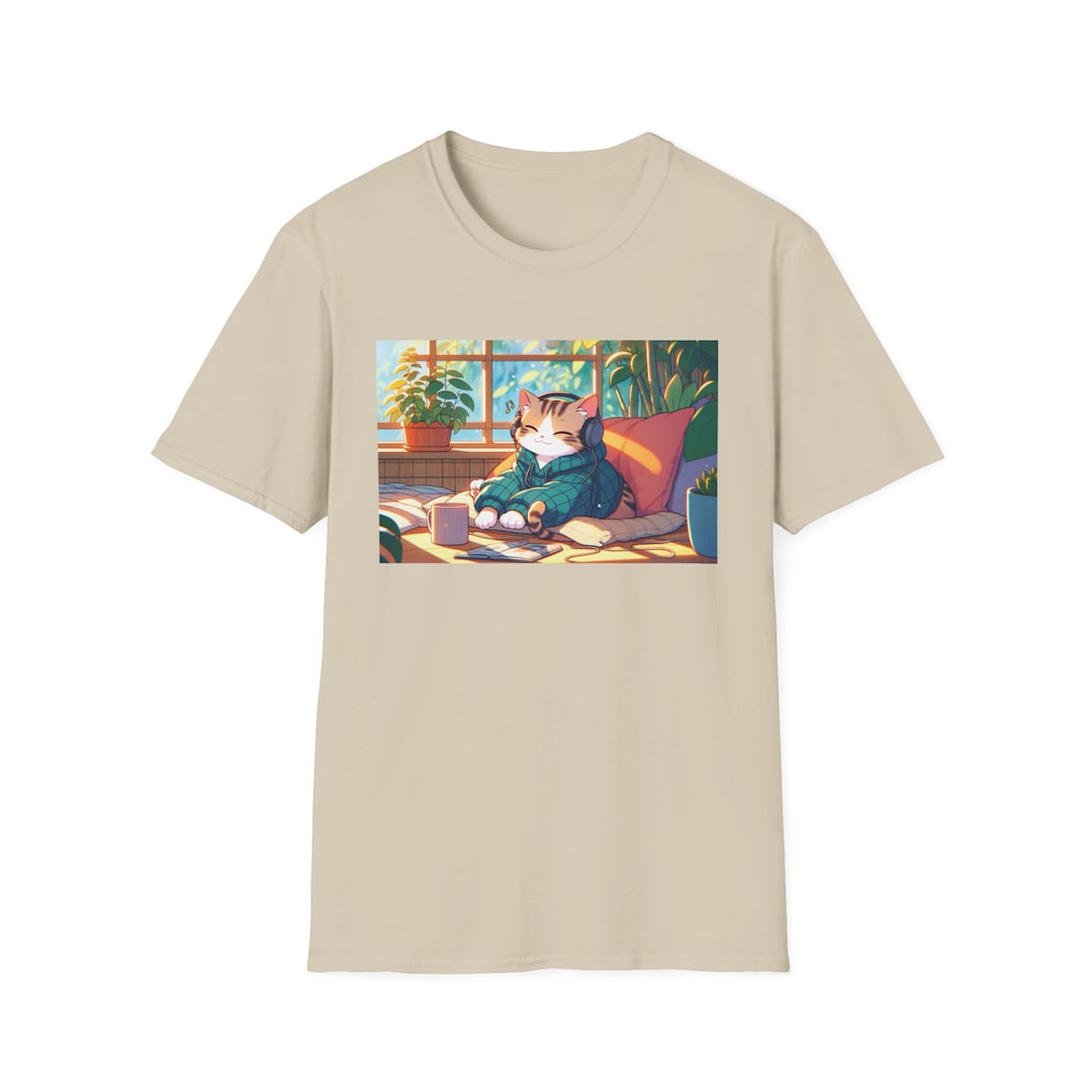 Lofi Cat Shirt Lofi Aesthetic T-shirt Gift for Cat Lover T Shirt Cute ...