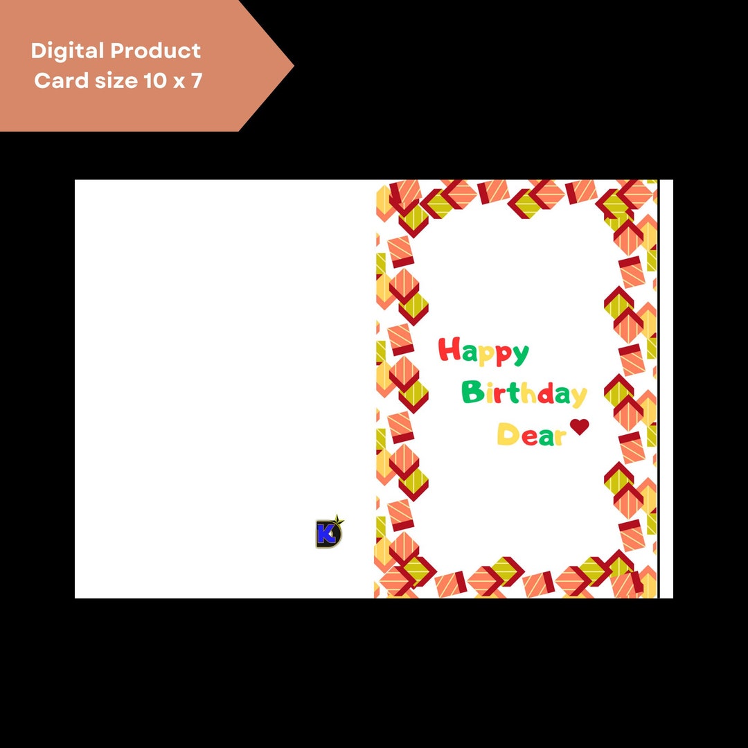 Digital Printable Birthday Greeting Card ,instant Download ,birthday ...