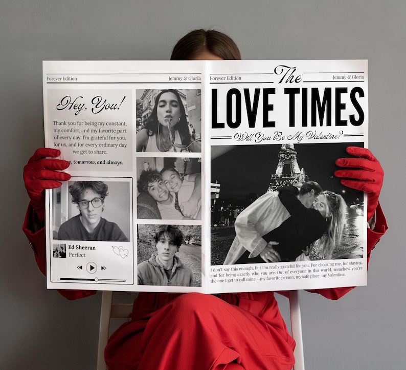 Will You Be My Valentine Newspaper Template, Printable Valentine Gift ...