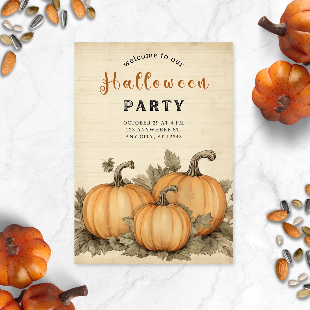 Editable Halloween Invitation Halloween Party Invitation - Etsy