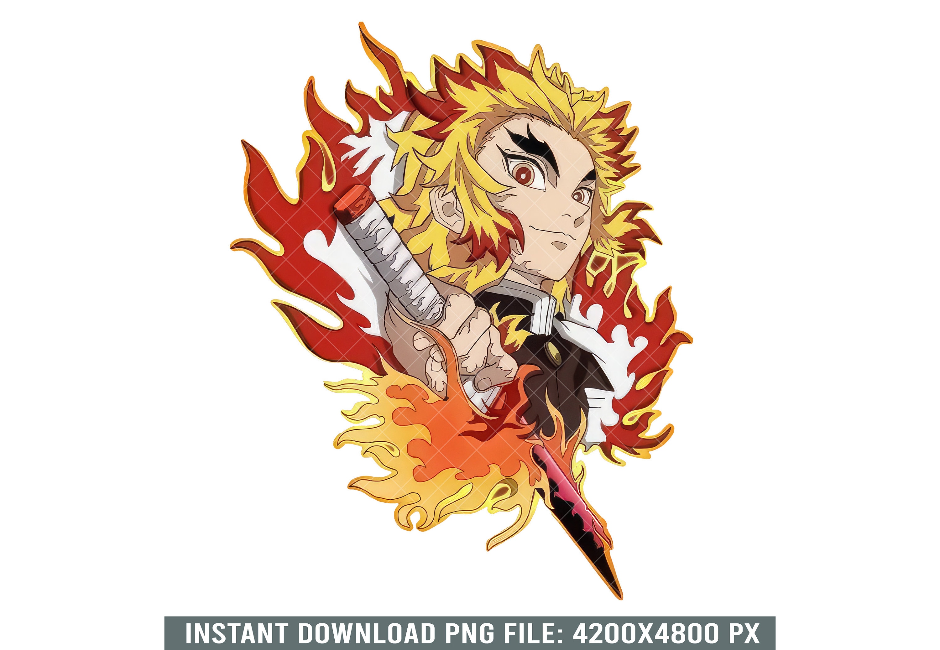 Rengoku Png Anime Kimetsu Png Images PNG Files Demon Slayer - Etsy
