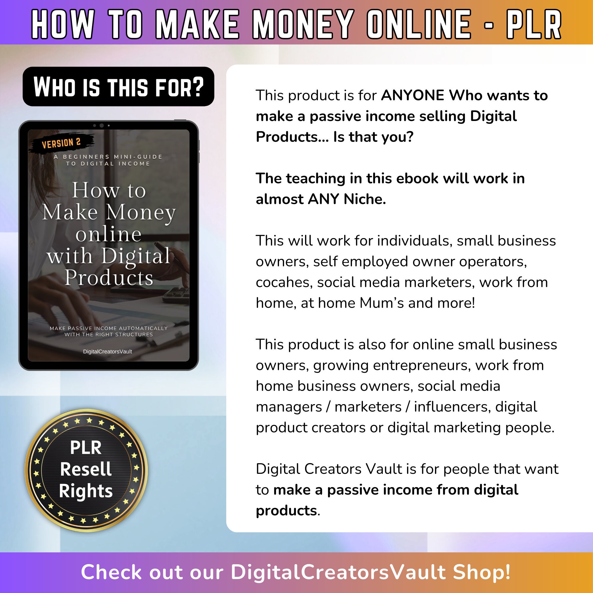 How to Make Money Online With Digital Products Work From Home With PLR ...
