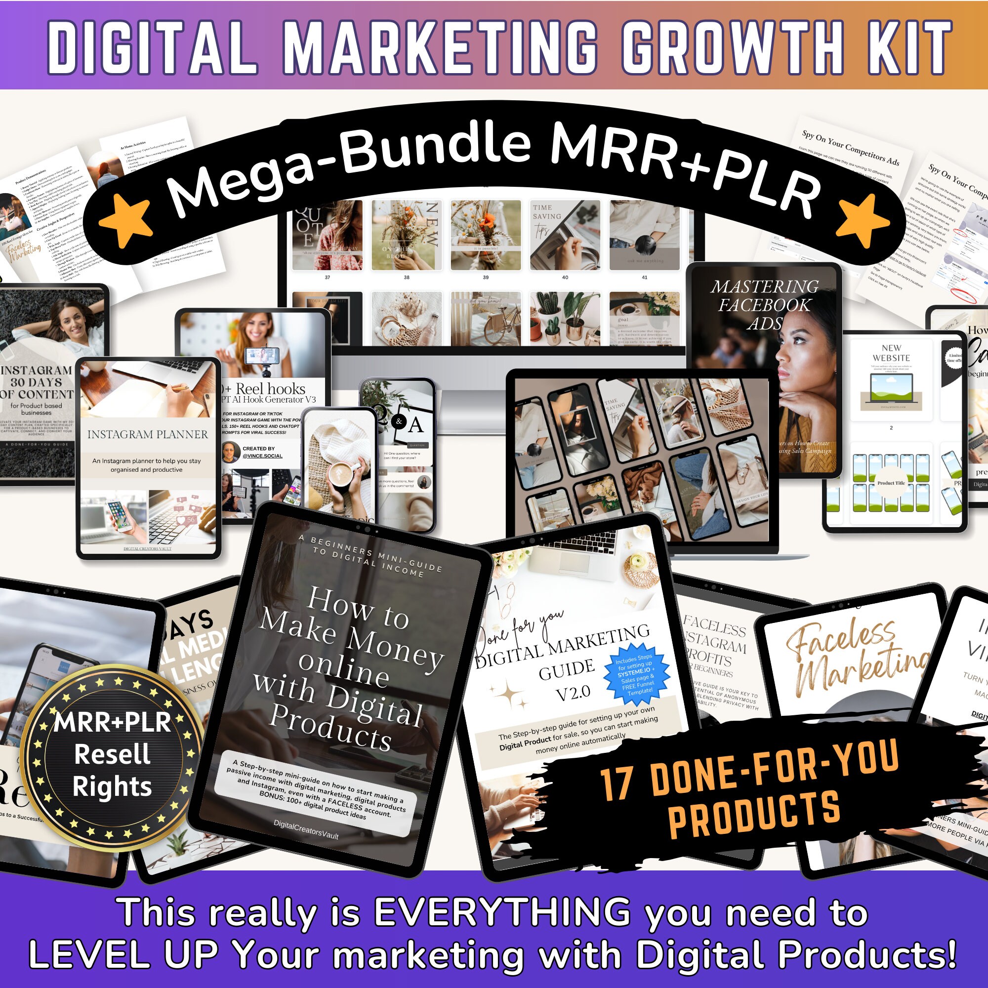 Digital Marketing Growth KIT Mega-bundle Instagram Ebook Guides Work ...