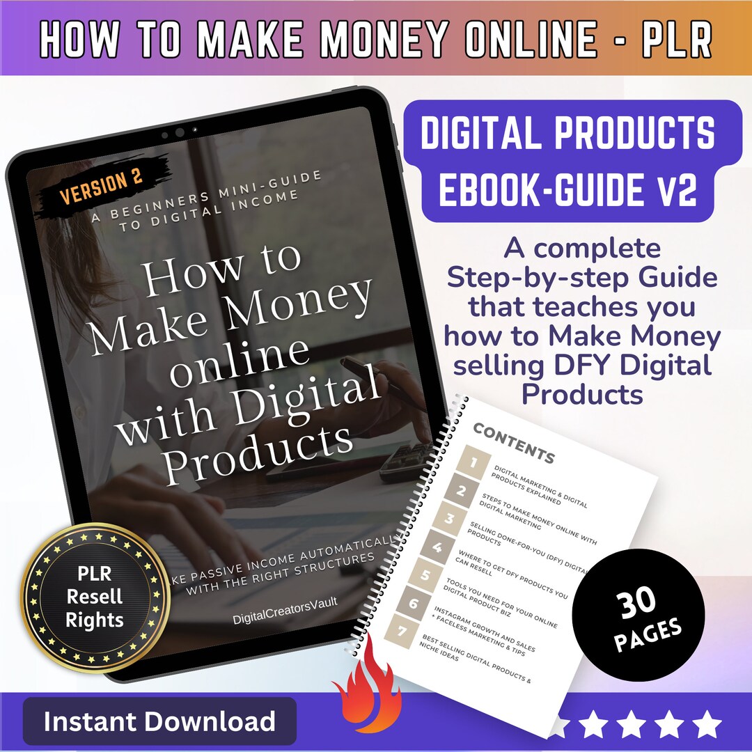 How to Make Money Online With Digital Products Work From Home With PLR ...