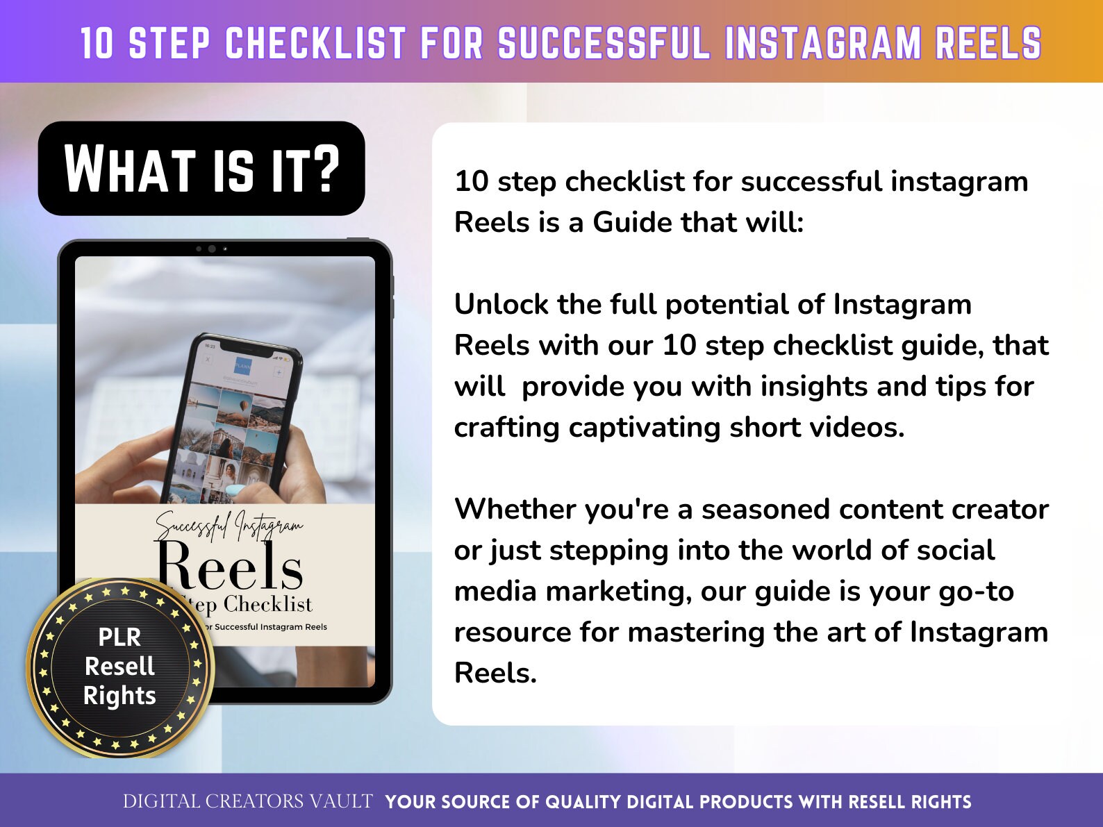 10 Step Checklist for Successful Instagram Reels PLR Resell Rights Tips ...