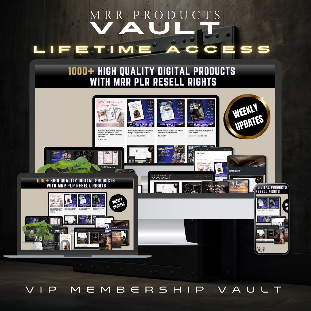 Lifetime Access Pass to Our Digital Creators Vault - 1500+ Quality Digital Products With Resell ...