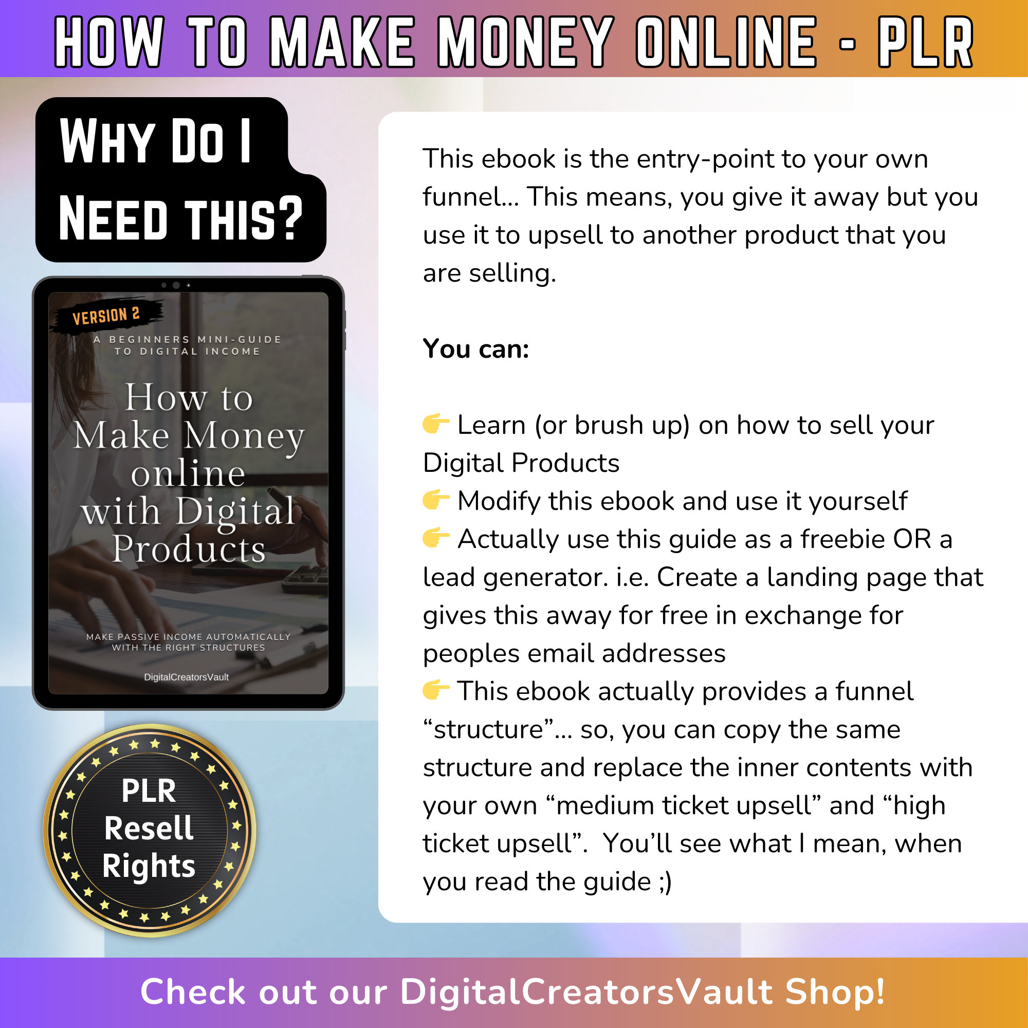 How to Make Money Online With Digital Products Work From Home With PLR ...