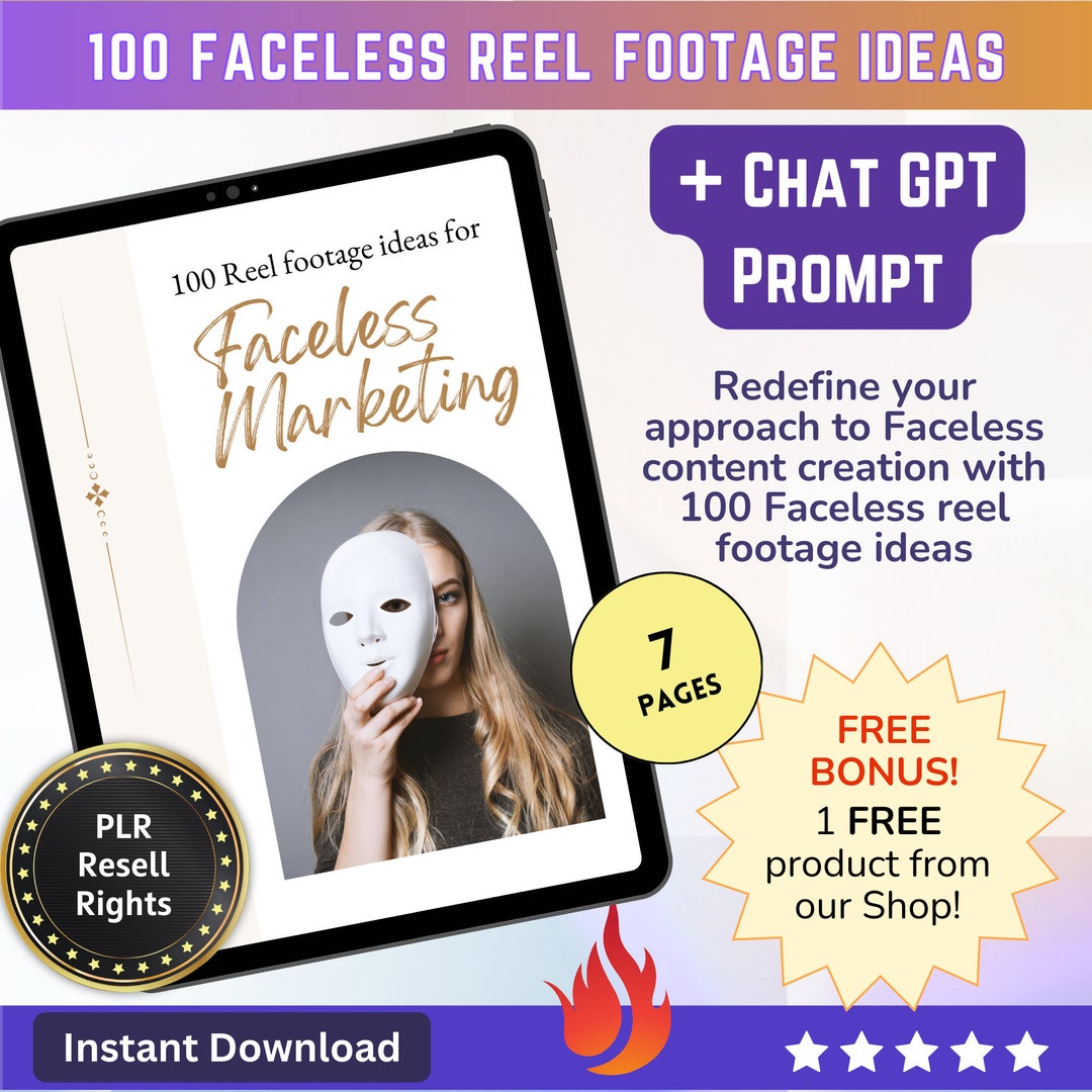 100 Faceless Reel Footage Idea Mini-ebook Chat GPT Prompt: Anonymous ...