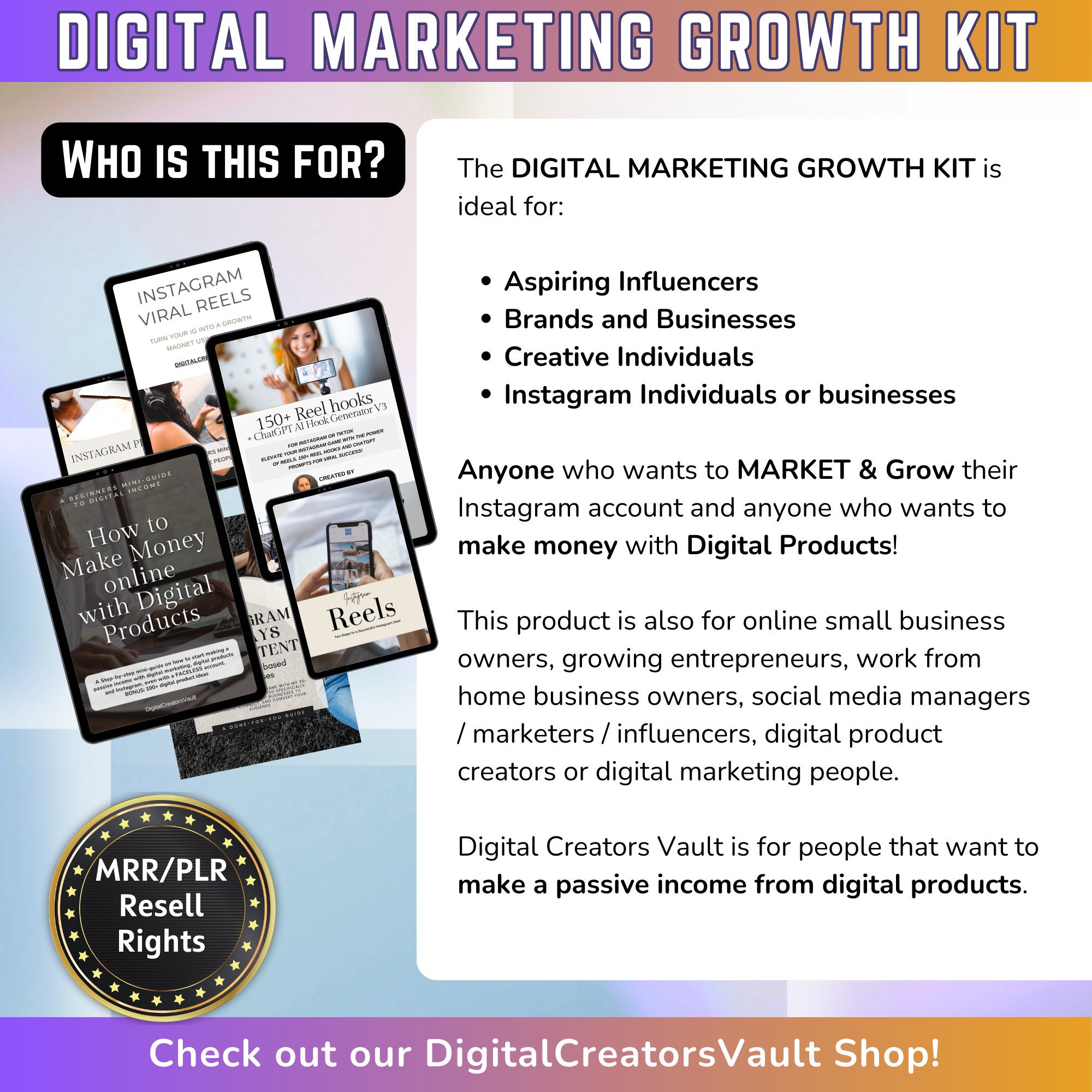 Digital Marketing Growth KIT Mega-bundle Instagram Ebook Guides Work ...
