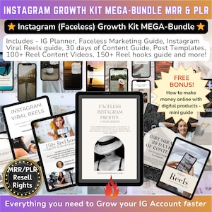 Instagram Faceless Growth Kit Mega-bundle: Faceless Instagram Mini ...