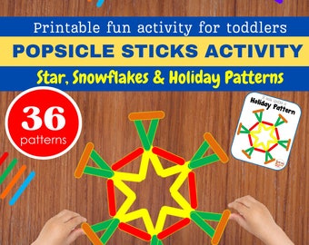Shapes Popsicle Sticks Patterns Activity for Preschool Toddlers ...