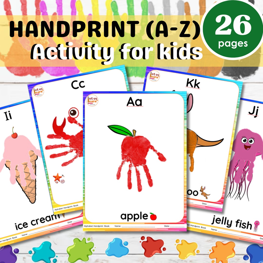 Alphabet Handprint Keepsake Memory ABC Book for Toddlers Preschooler ...