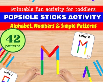 Shapes Popsicle Sticks Patterns Activity for Preschool Toddlers ...