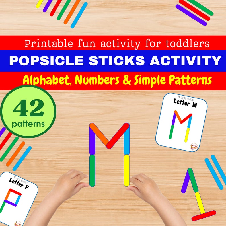 Alphabet Numbers Letters Popsicle Sticks Patterns Activity for ...