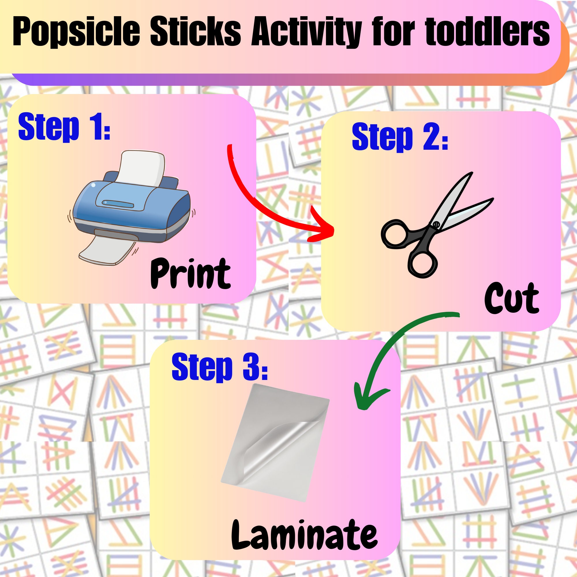 Animals Popsicle Sticks Patterns Activity for Preschool Toddlers ...