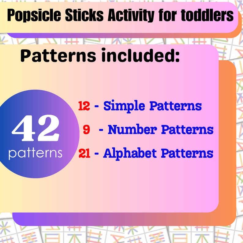 Alphabet Numbers Letters Popsicle Sticks Patterns Activity for ...