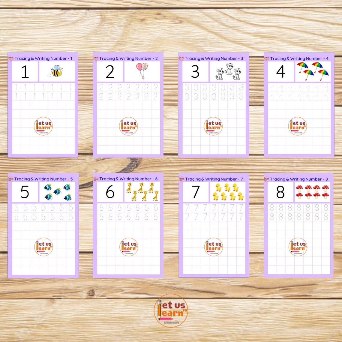 Numbers Tracing Writing Counting Worksheet Activity Toddler Preschool ...