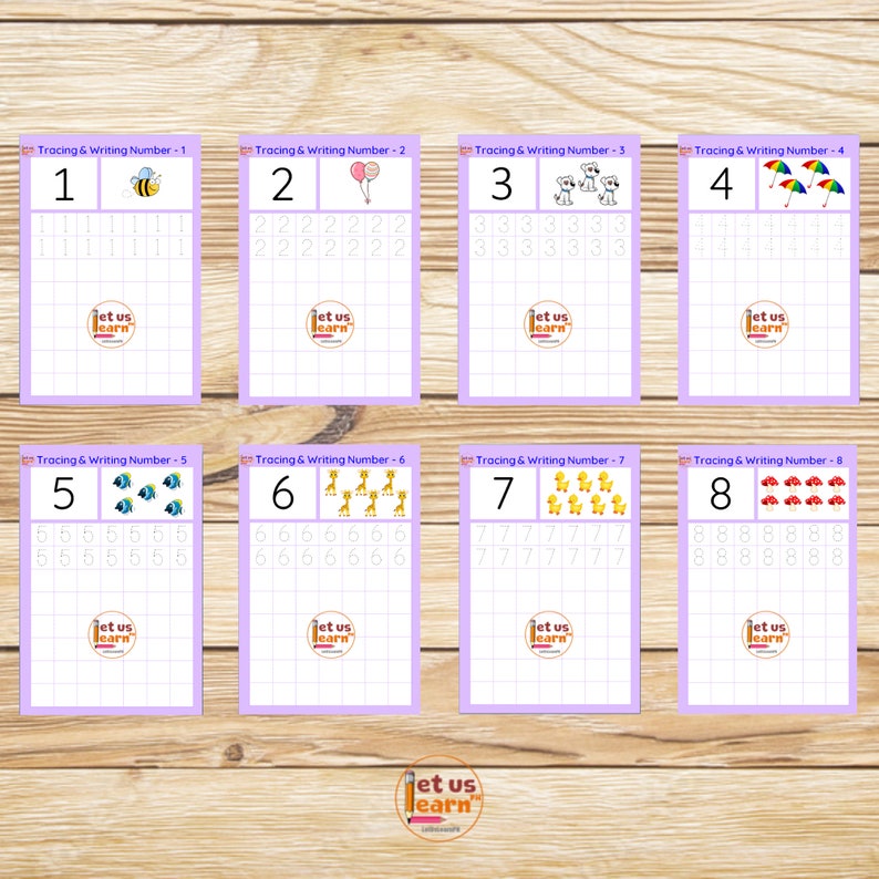 Numbers Tracing Writing Counting Worksheet Activity Toddler Preschool ...