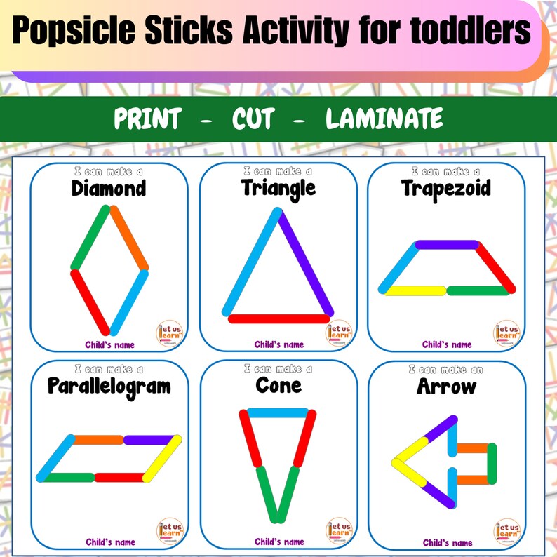 Popsicle Sticks Activity for Toddlers Montessori Printable Activities ...