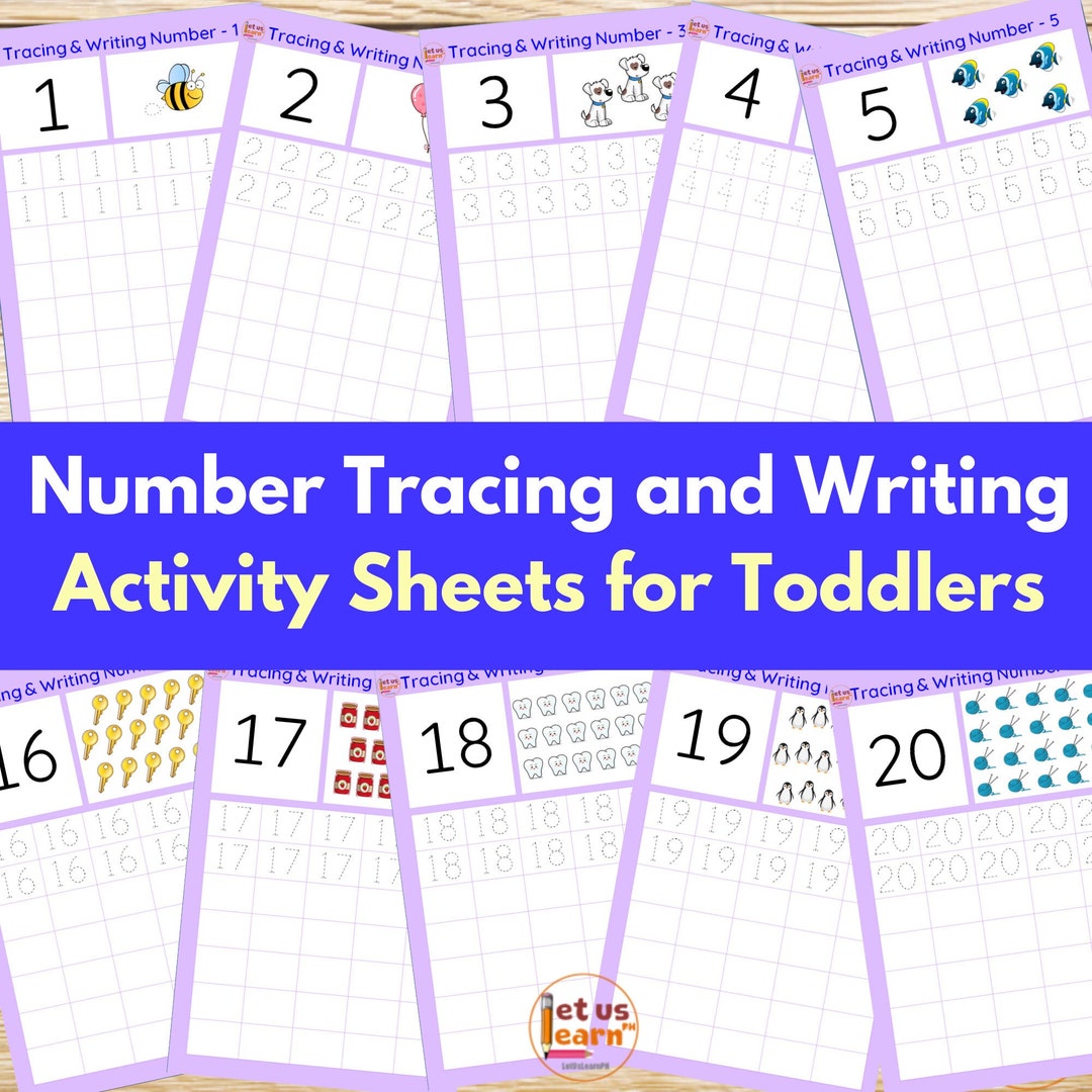 Numbers Tracing Writing Counting Worksheet Activity Toddler Preschool ...